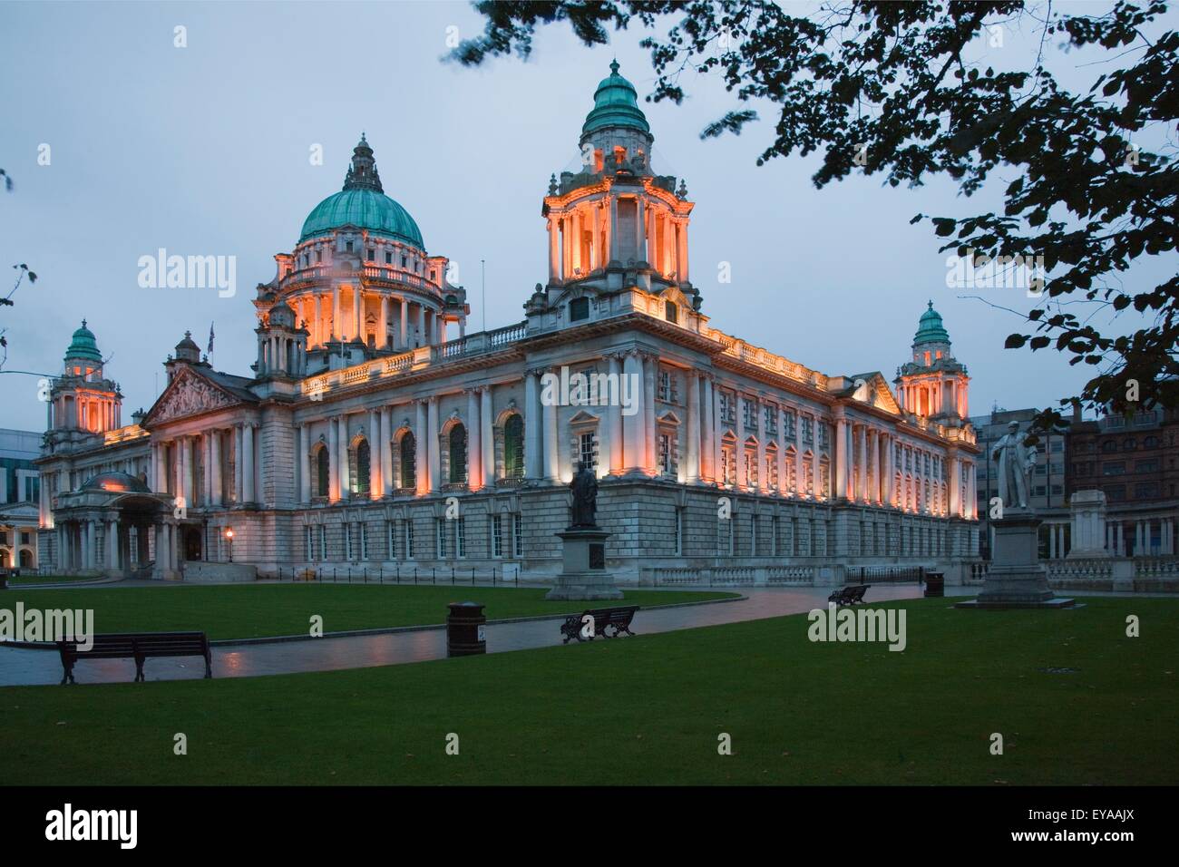 City Hall Illuminated; Belfast, County Antrim, Ireland Stock Photo - Alamy