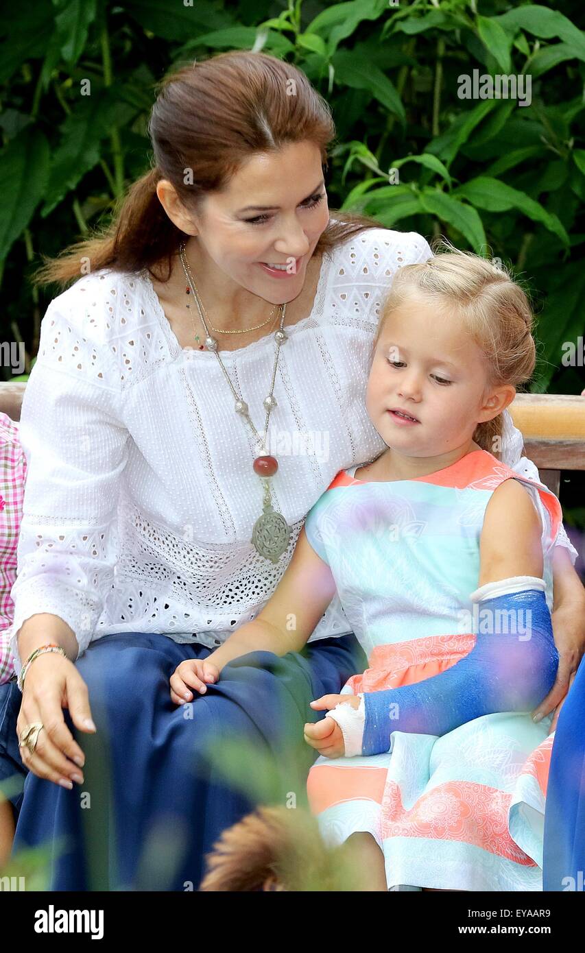 Gråsten, 25-07-2015 Crown Princess Mary and Princess Josephine posing ...