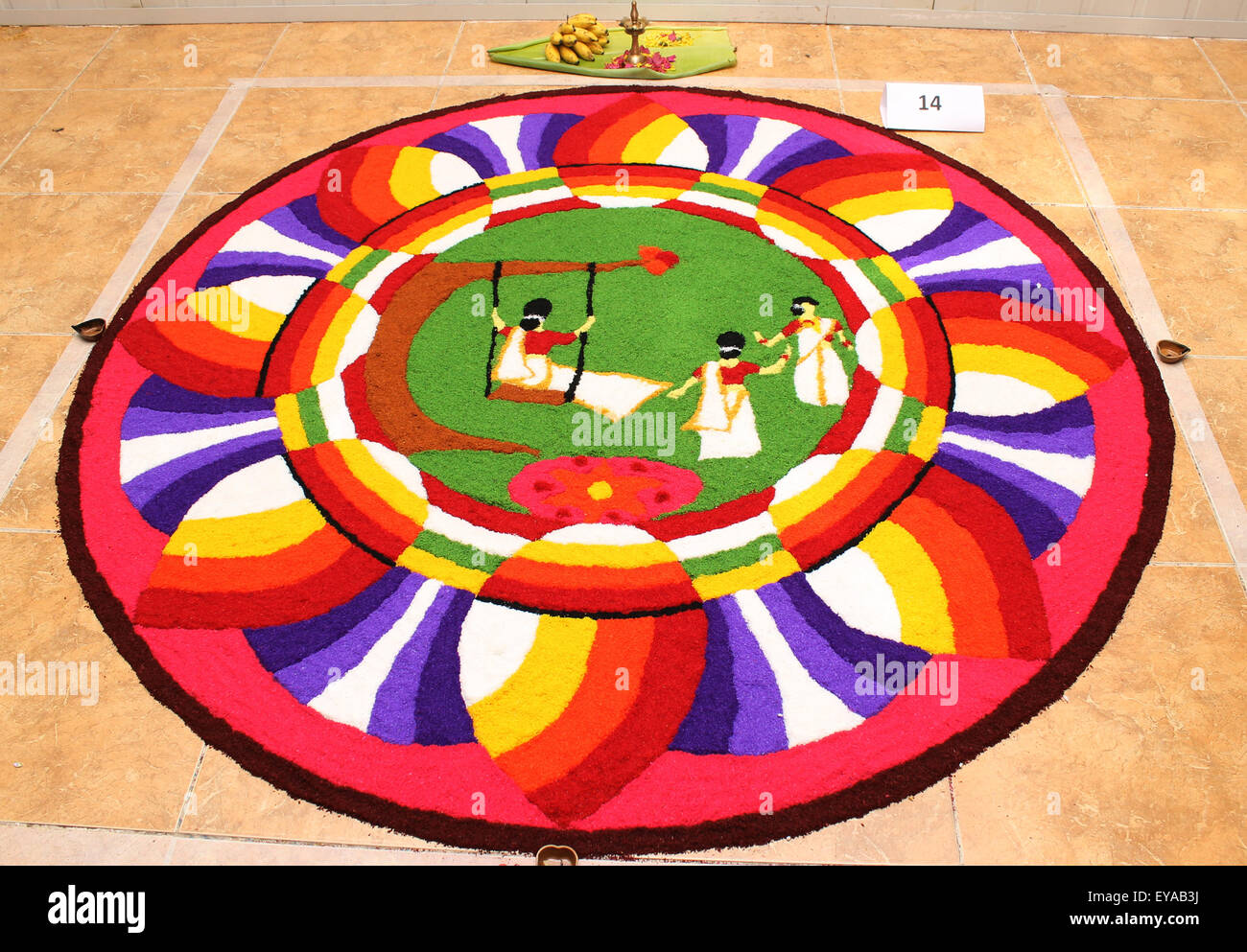 Athappookkalam (floral decoration) in association with Onam ...