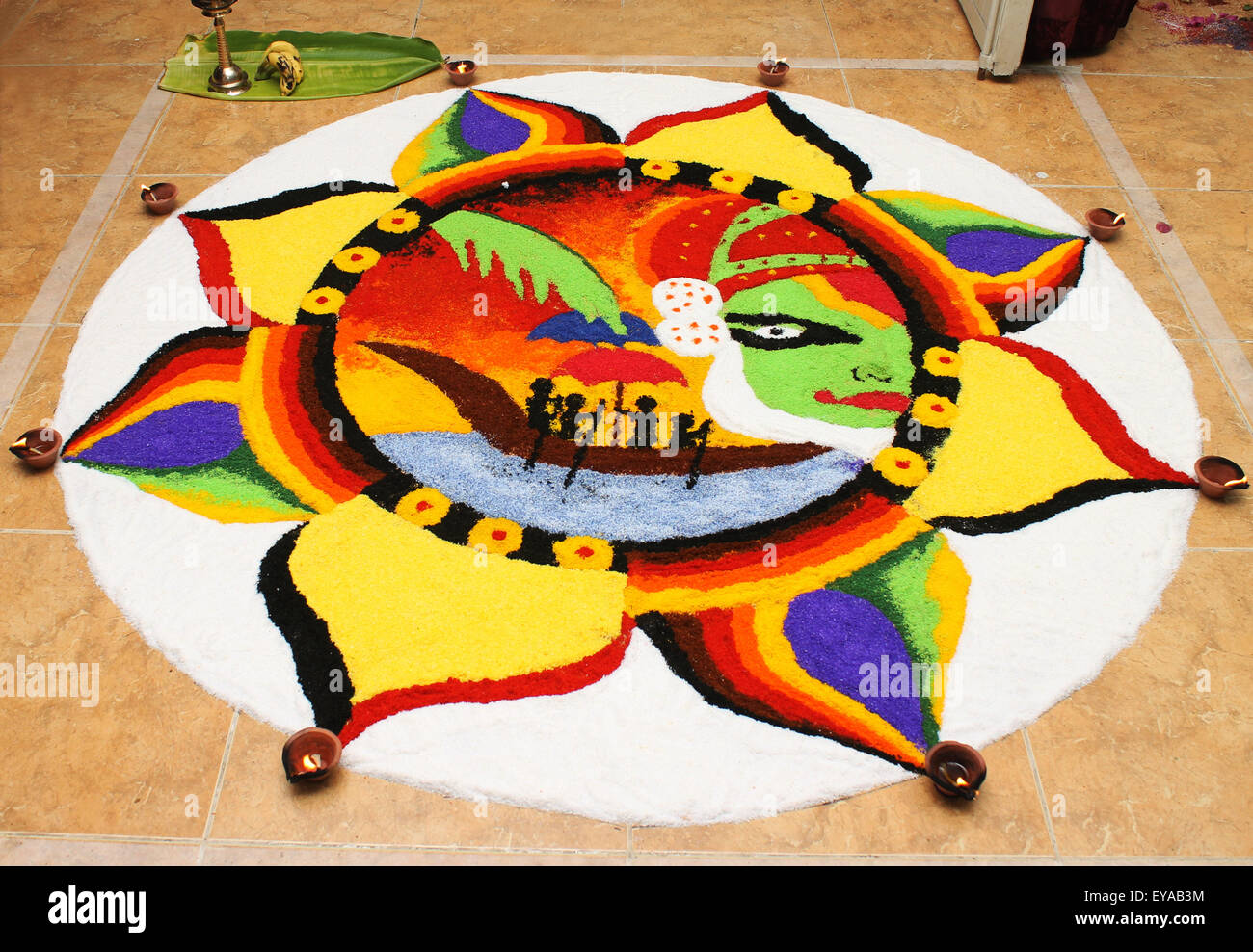 Athappookkalam (floral decoration) in association with Onam ...