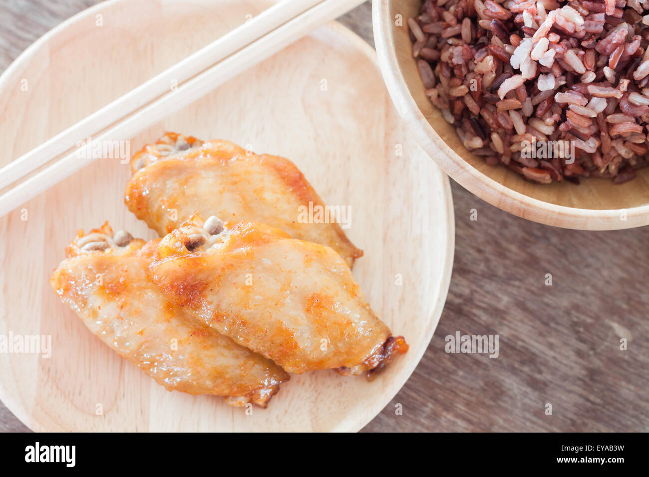 Grilled chicken wings with multi grains berry rice, stock photo Stock ...