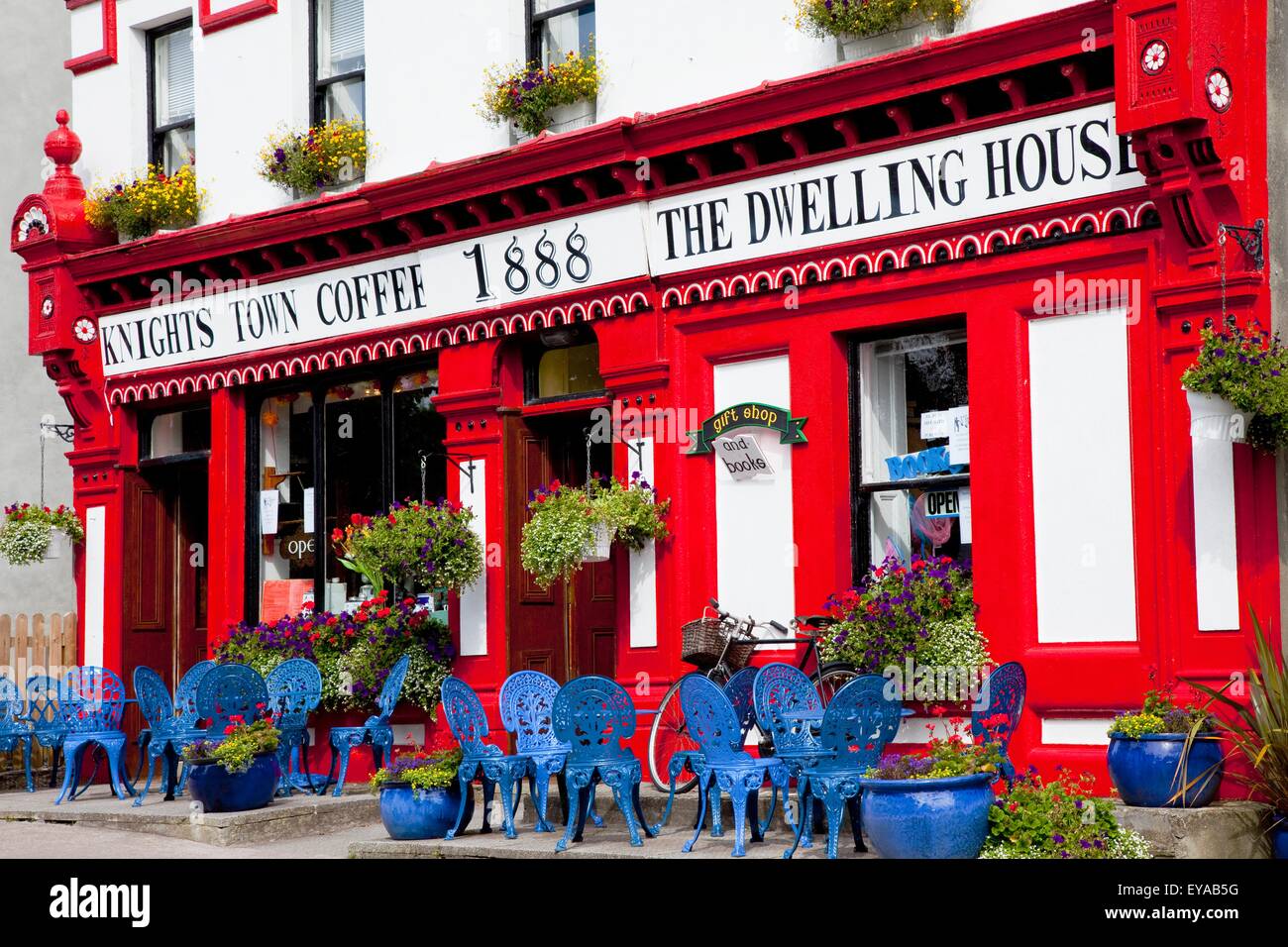 Exterior Of Colorful Coffee Shop; Knightstown, County Kerry, Ireland ...