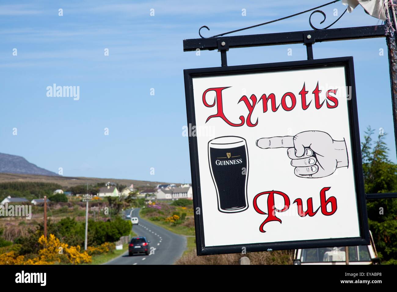 Sign Outside Irish Pub; Achill Island, County Mayo, Ireland Stock Photo ...