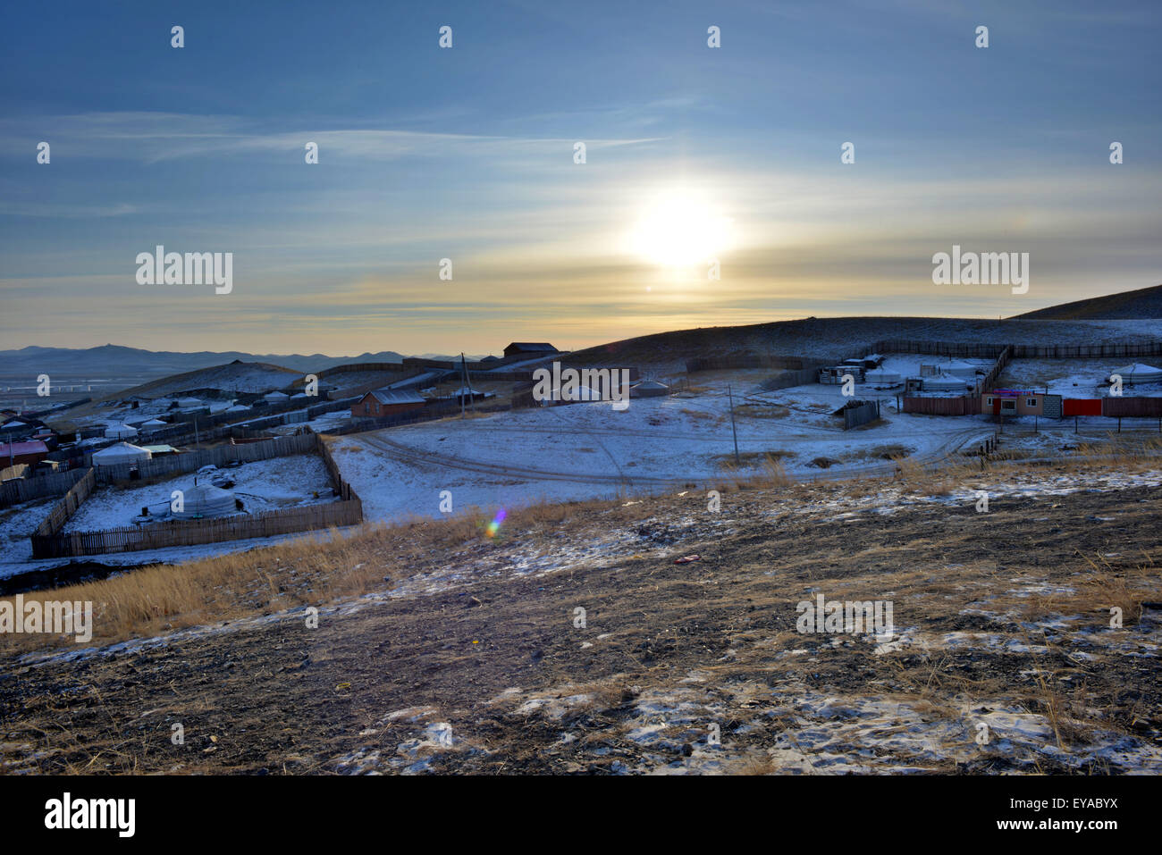 On the outskirts of Ulaanbaatar, Mongolia in the Ger Yurt district Stock Photo - Alamy