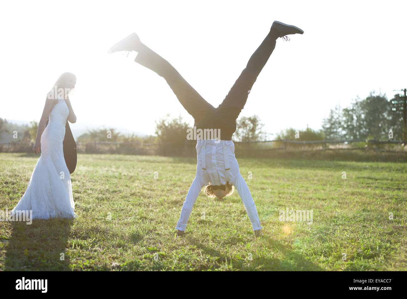 Happy wedding jumping groom hi-res stock photography and images - Alamy
