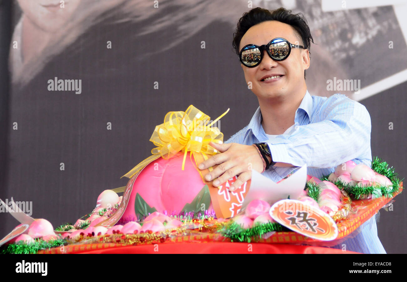 Taipei. 25th July, 2015. Singer Eason Chan celebrates his coming ...