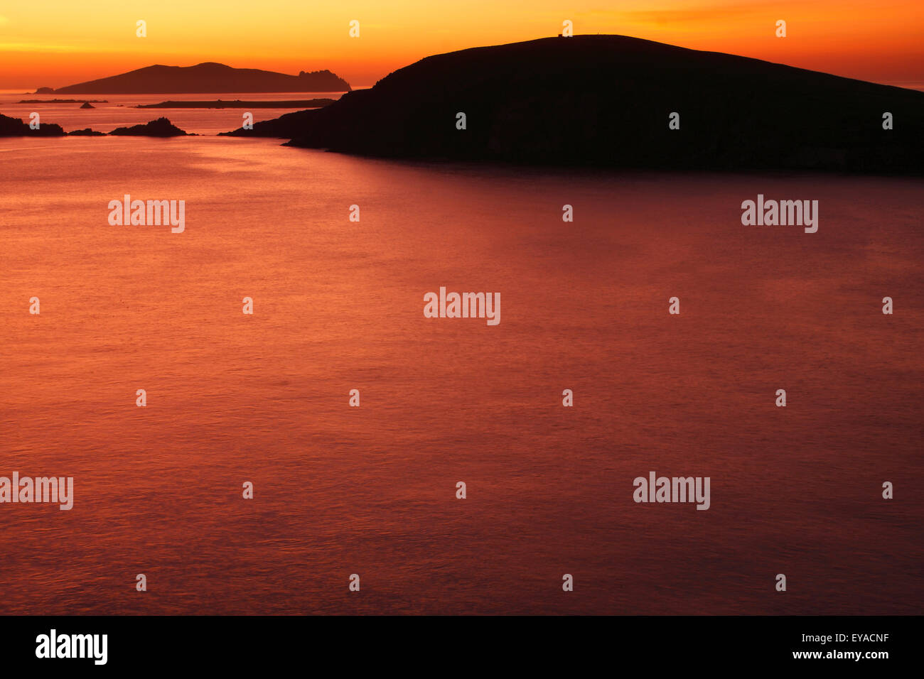 Sunset Over Dunmore Head And The Blasket Islands On The Dingle ...