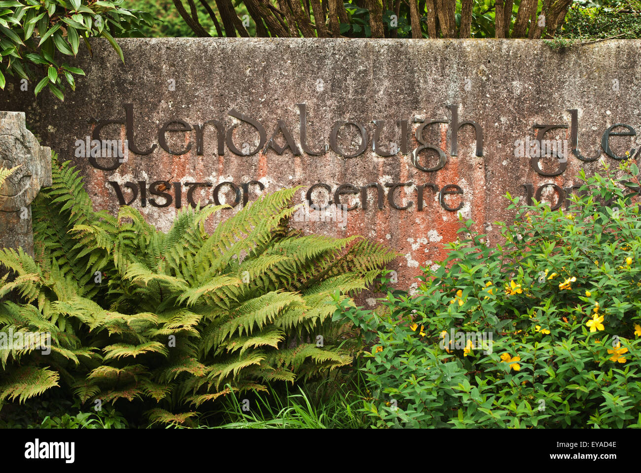 Sign For Glendalough Visitor Centre; Glendalough County, Wicklow ...