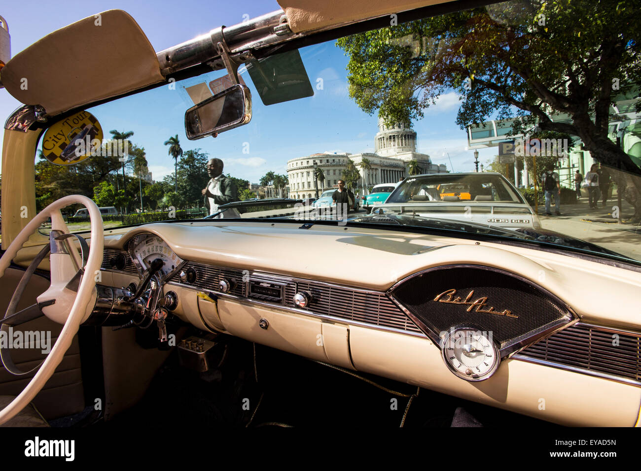 Dashboard of 1950 Chevy Belair Havana Cuba Stock Photo - Alamy