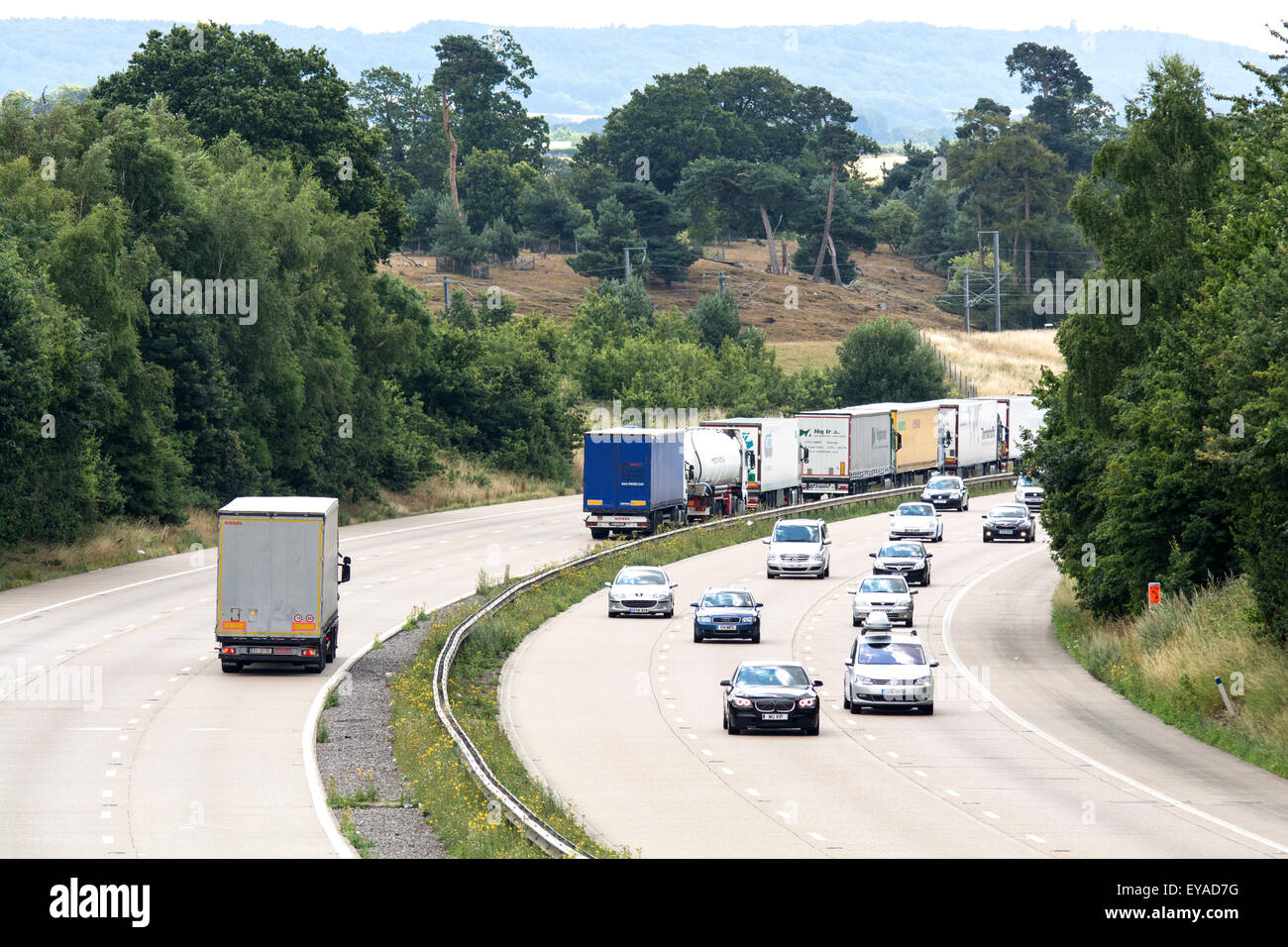 Operation Stack M20 Motorway Kent England UK Stock Photo - Alamy