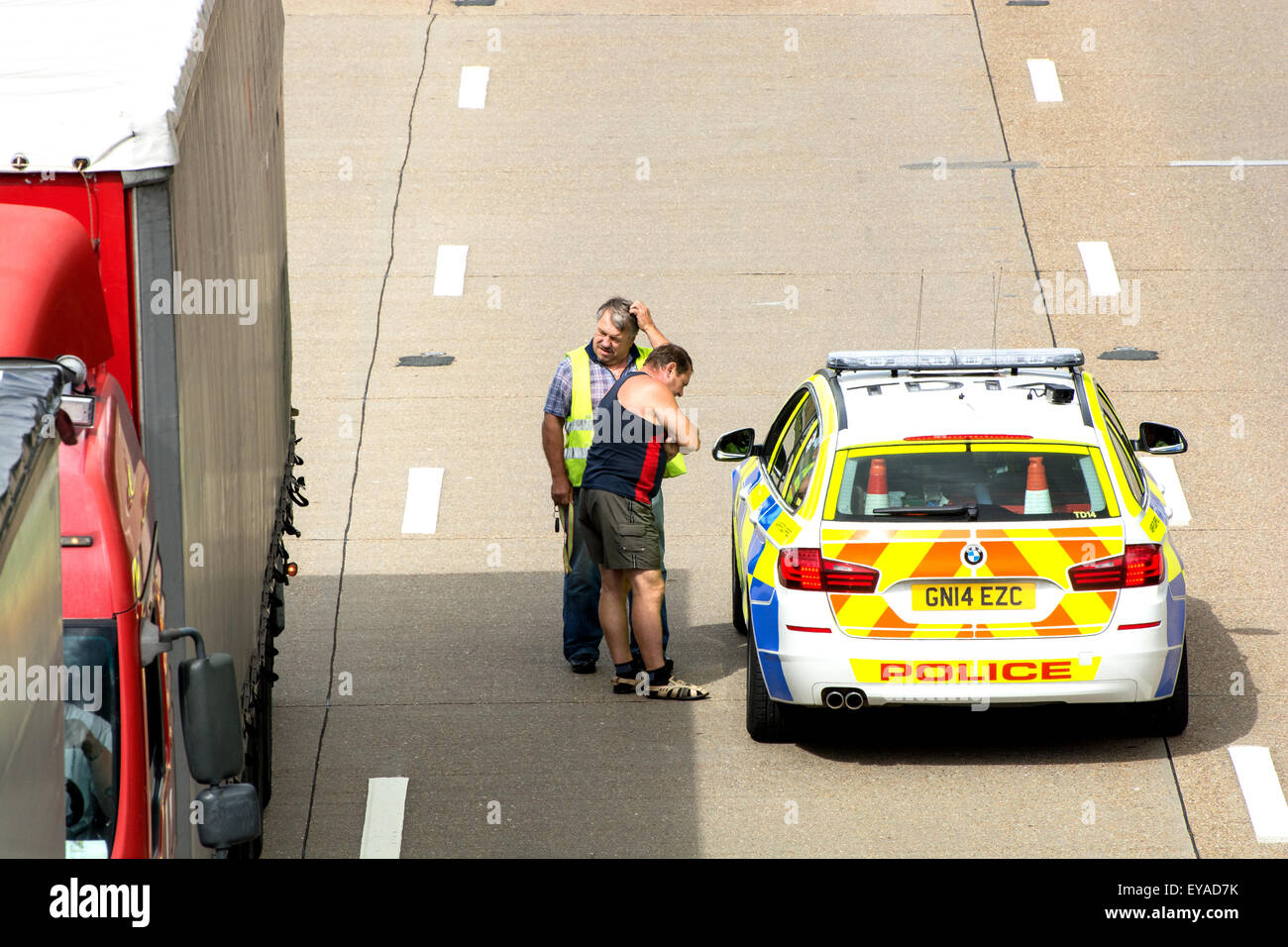 Operation Stack M20 Motorway Kent England UK Stock Photo - Alamy