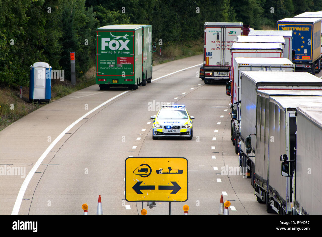 Operation Stack M20 motorway Kent UK Stock Photo - Alamy