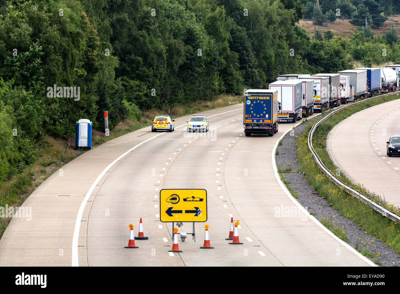 Operation Stack M20 motorway Kent UK Stock Photo - Alamy