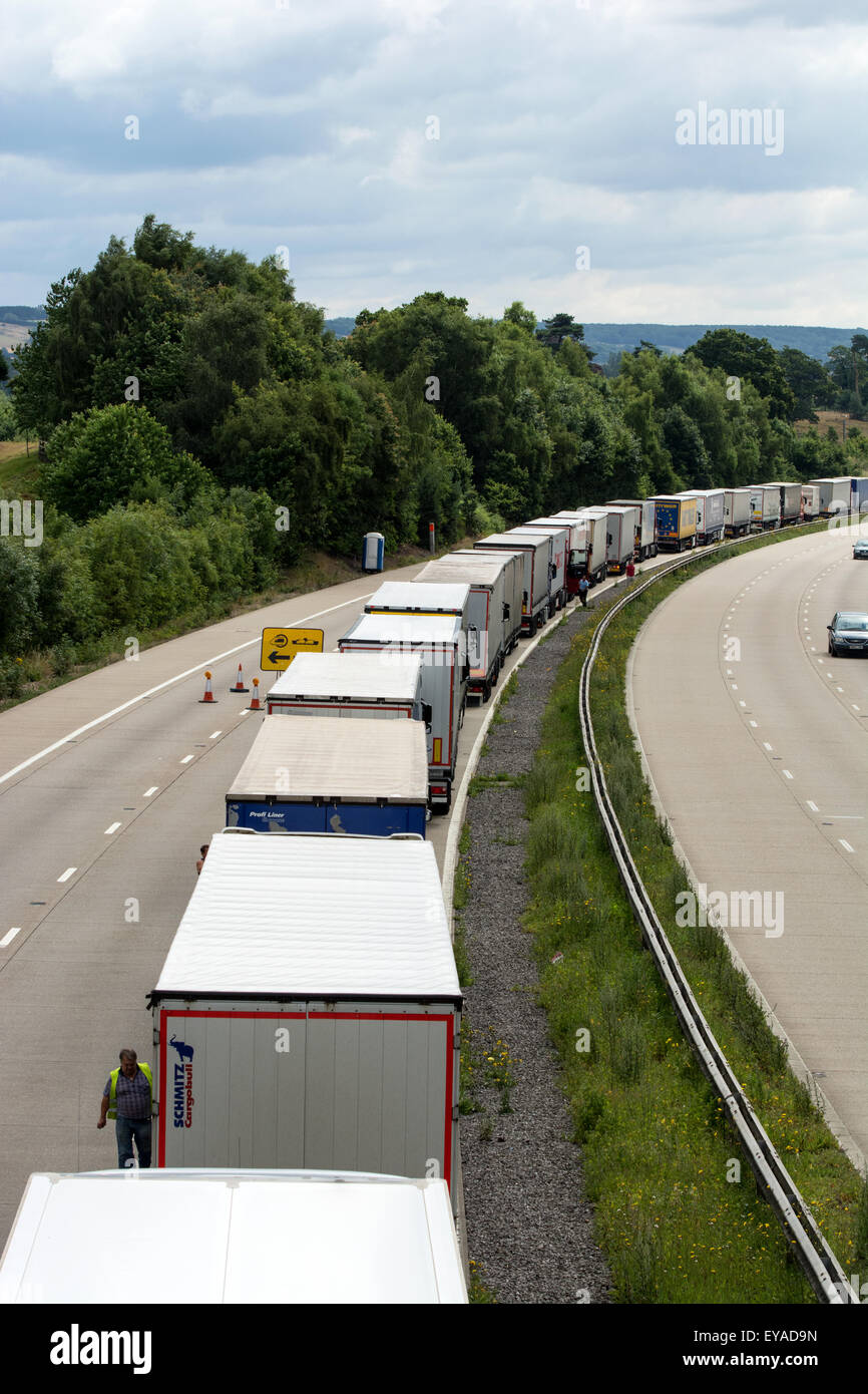 Operation Stack M20 motorway Kent UK Stock Photo - Alamy