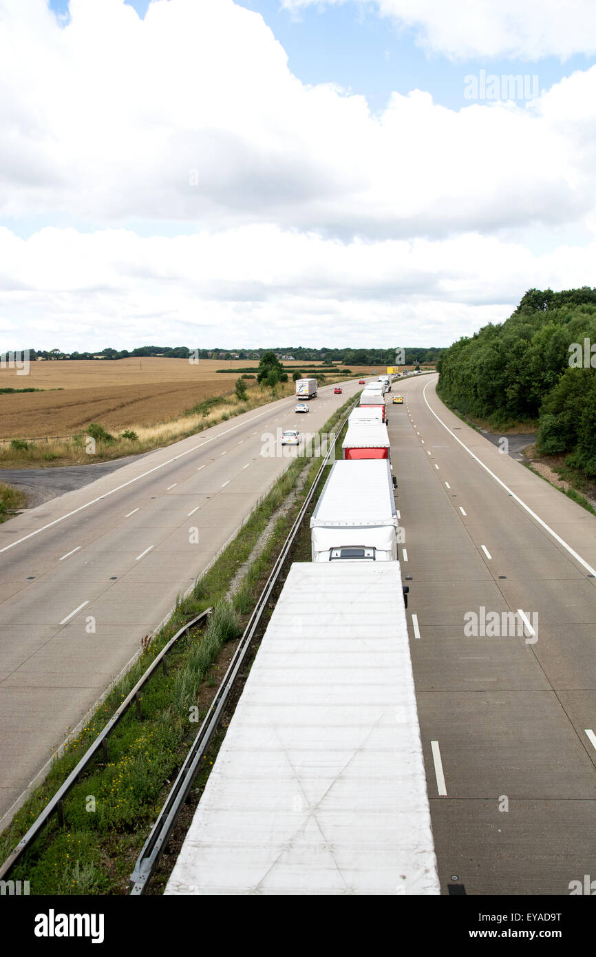 Operation Stack M20 motorway Kent UK Stock Photo - Alamy