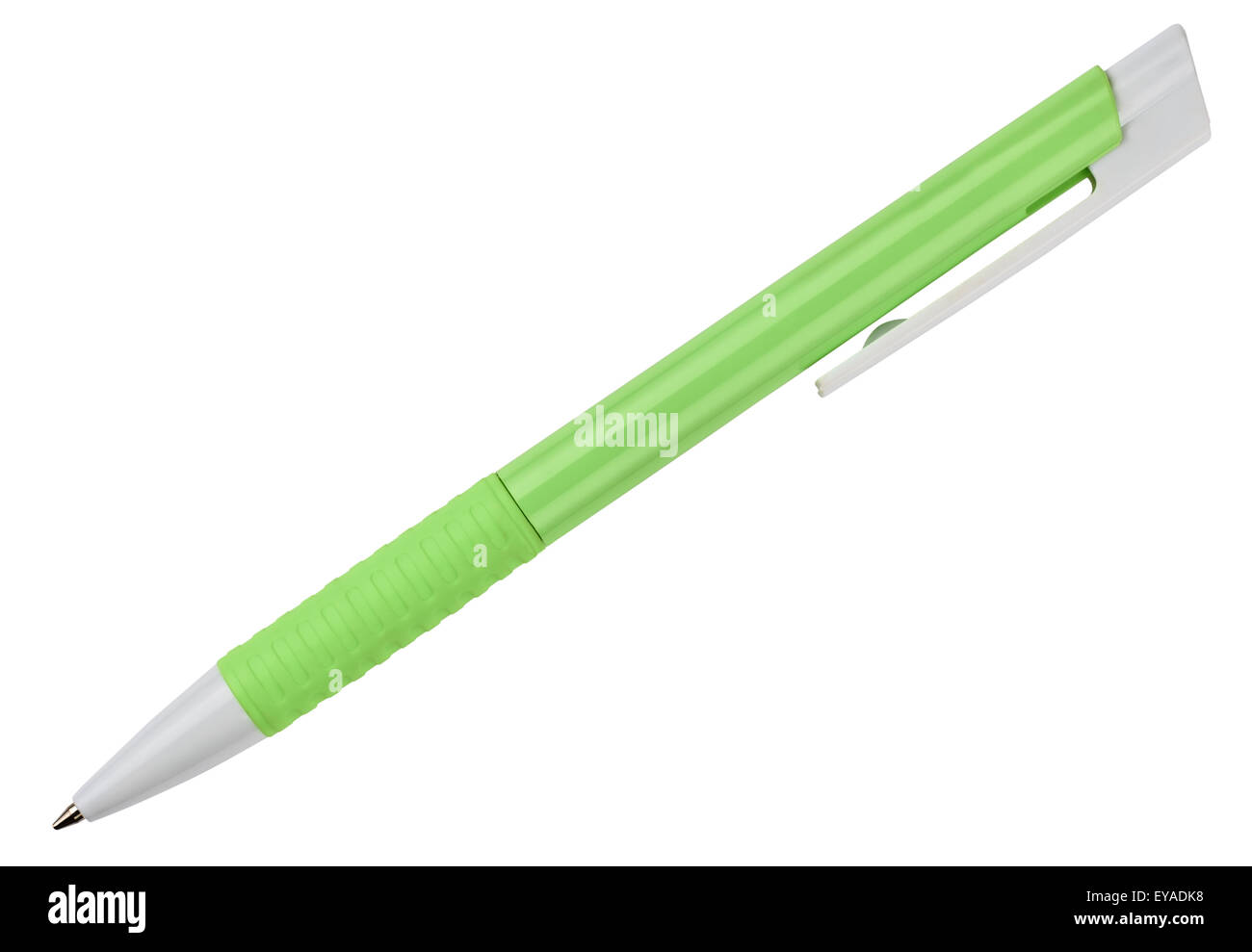 the green ballpoint pen isolated on white background Stock Photo - Alamy