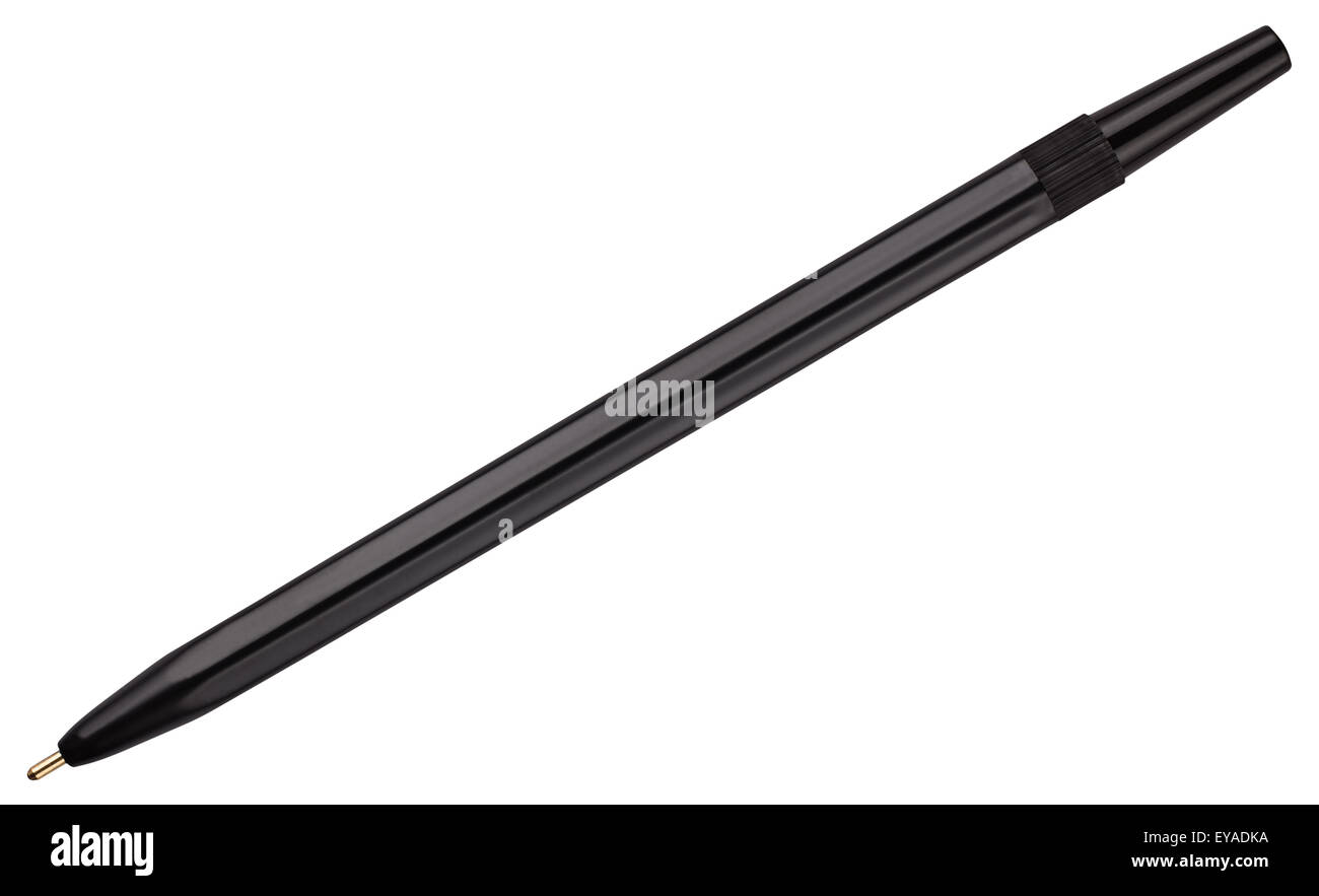 the black ballpoint pen isolated on white background Stock Photo - Alamy