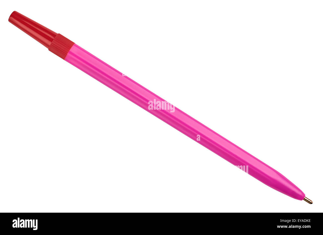 the pink ballpoint pen isolated on white Stock Photo - Alamy