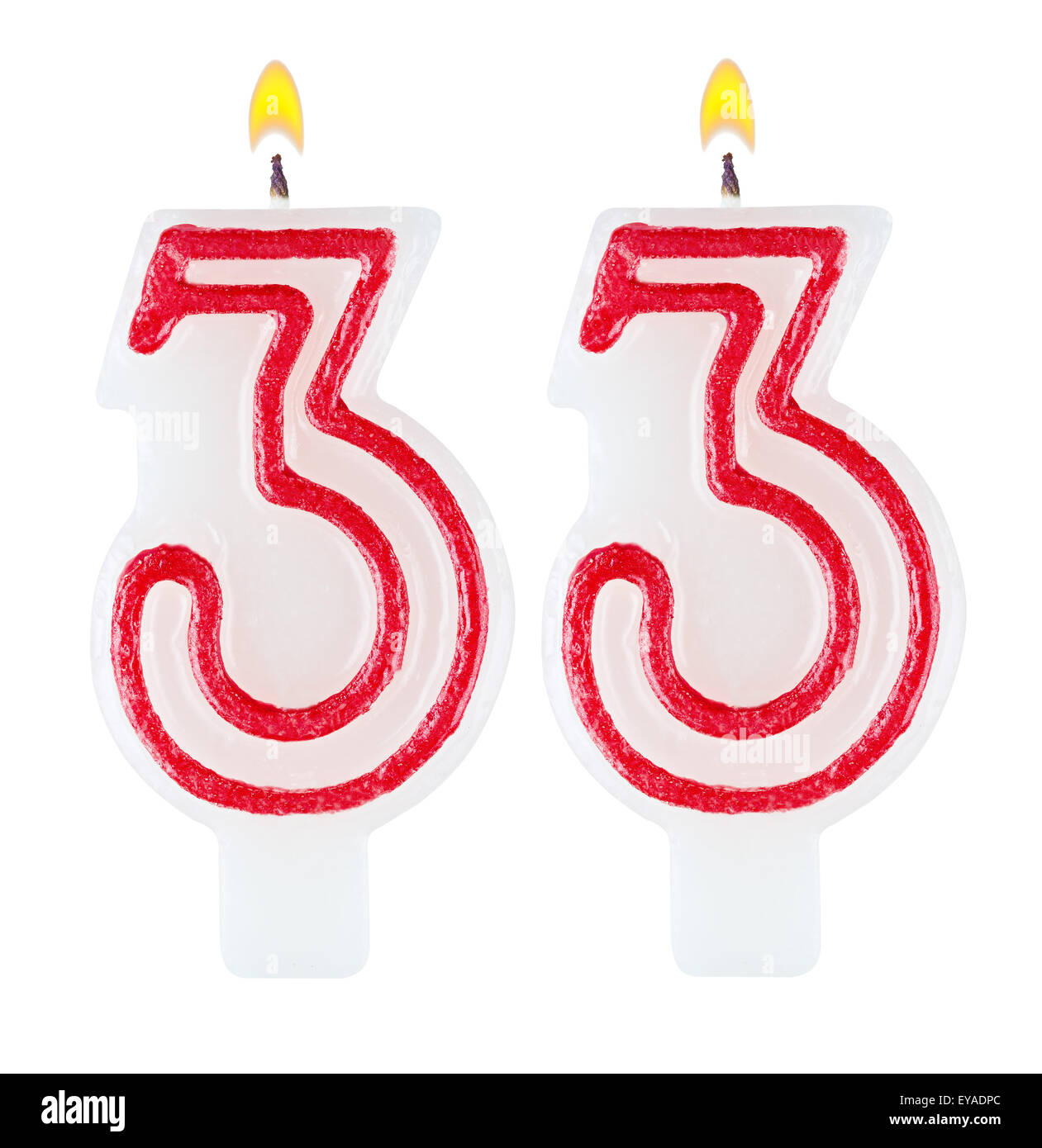 Birthday candles number thirty three isolated on white Stock Photo - Alamy