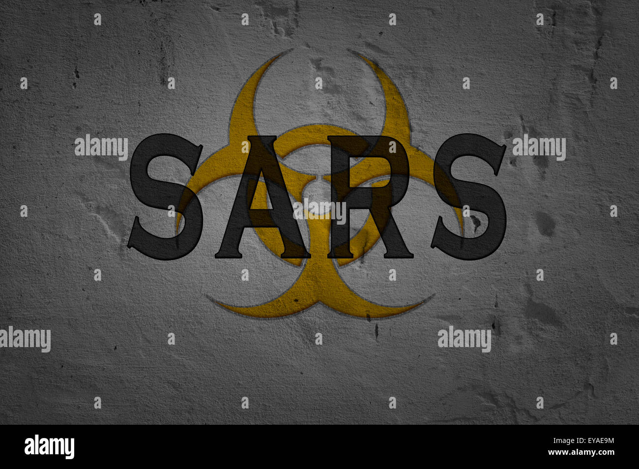 Word Sard isolated on dark background with Biohazard sign Stock Photo ...