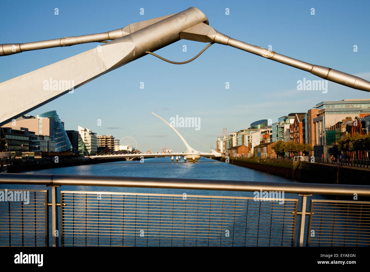 The New Pedestrian Bridge Over The River Liffey With The Samuel Beckett ...