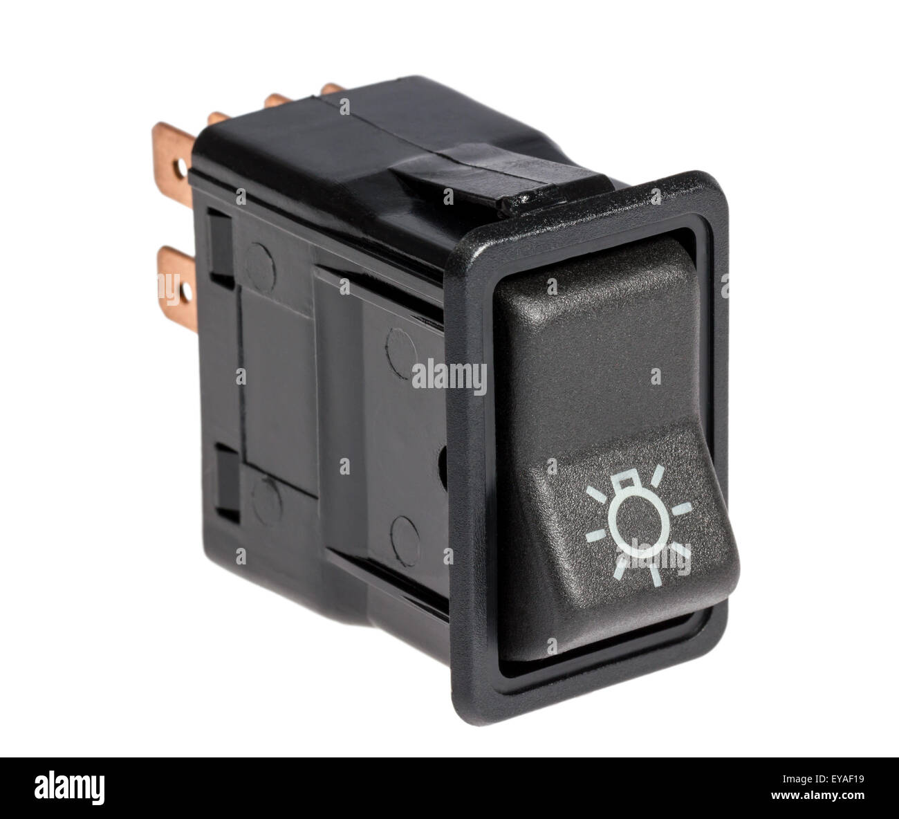 Car light control switch isolated on a white background Stock Photo - Alamy