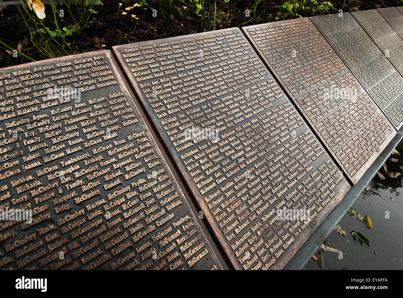 Plaques with lists of names; Dublin, Ireland Stock Photo - Alamy
