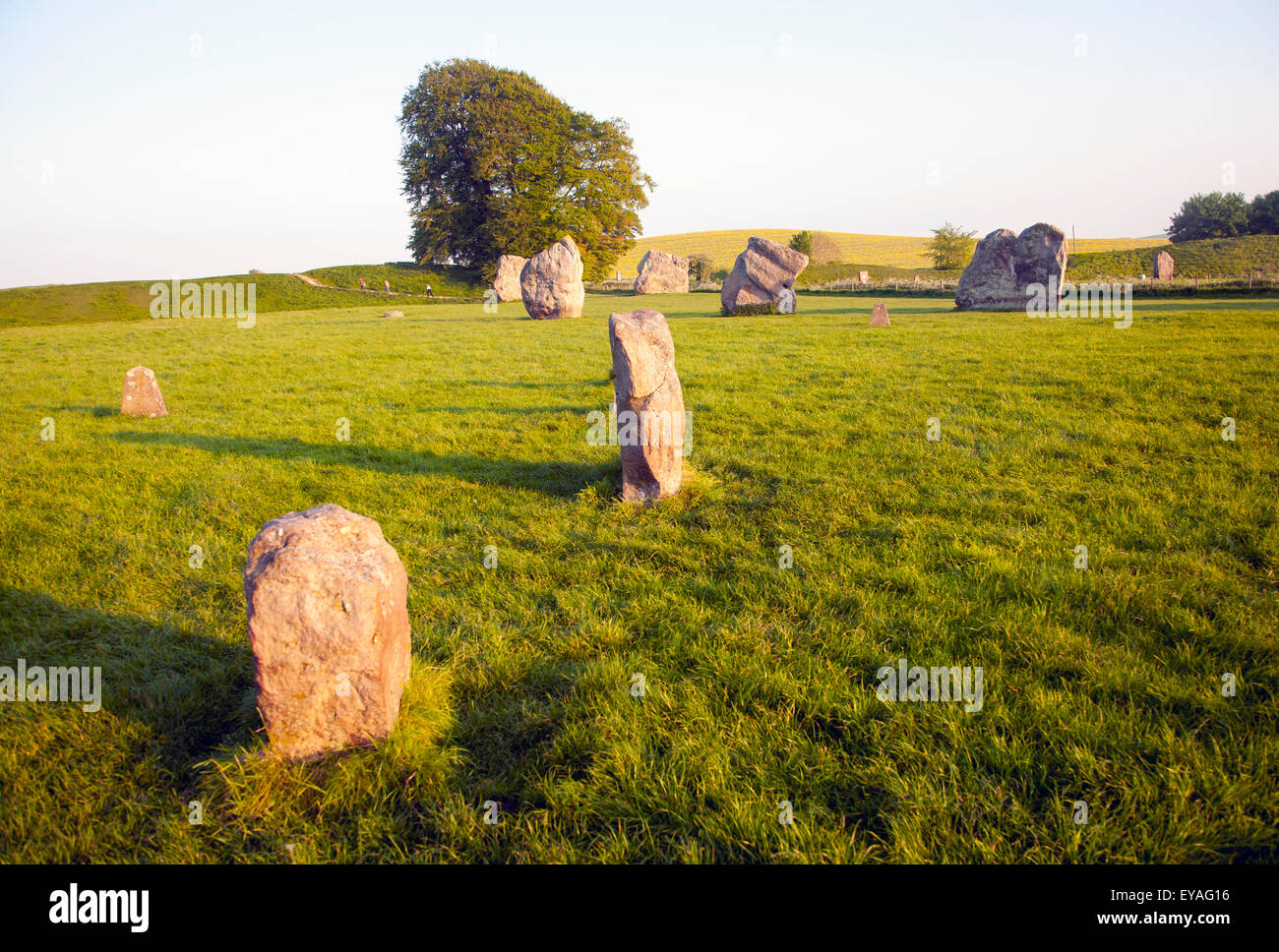 Neolithic stone circle and henge at Avebury, Wiltshire, England, UK ...