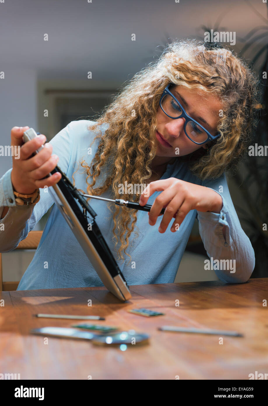 Teenager interested in science Stock Photo - Alamy