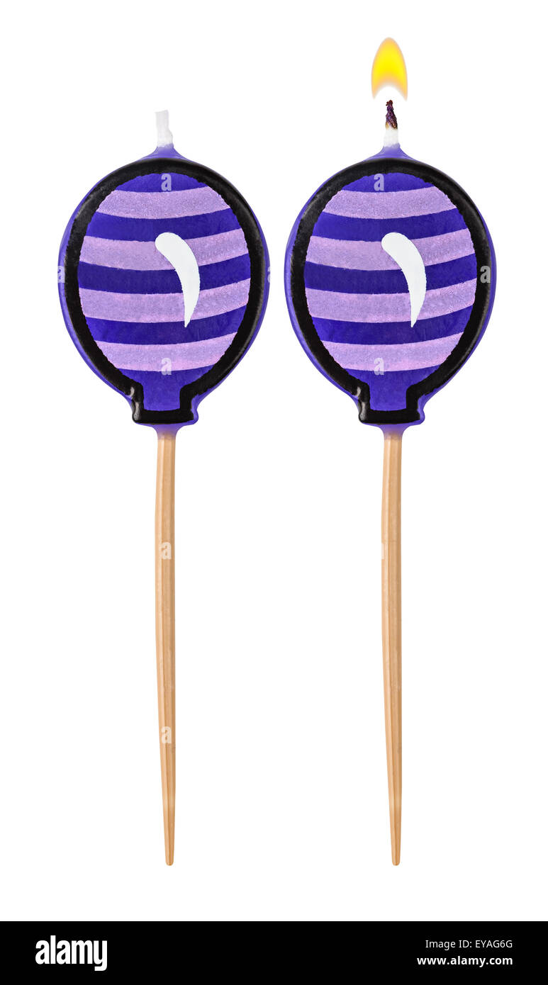 Birthday burning candle balloon set isolated on white background Stock ...