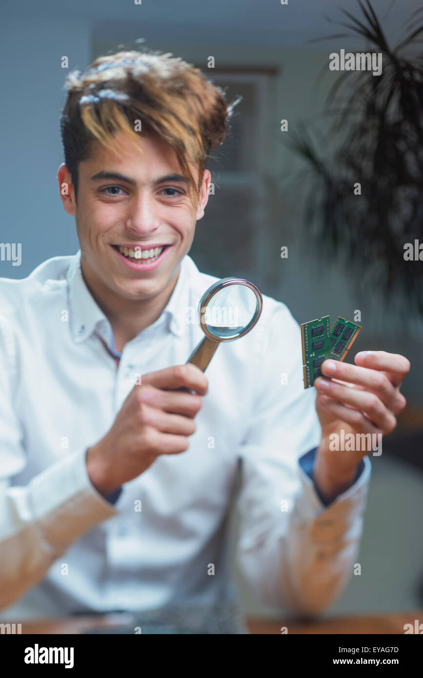 Young teenager practicing science Stock Photo - Alamy