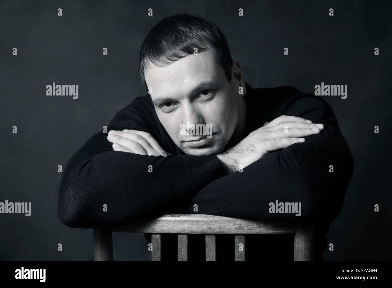 Studio portrait of man isolated on grey background Stock Photo - Alamy