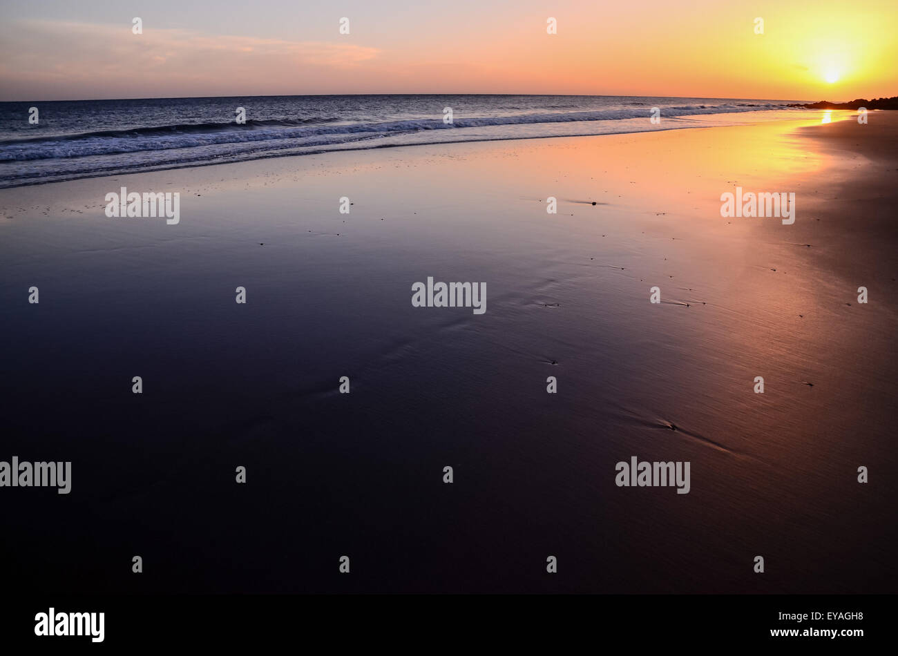 Sunset on the Atlantic Ocean Stock Photo - Alamy