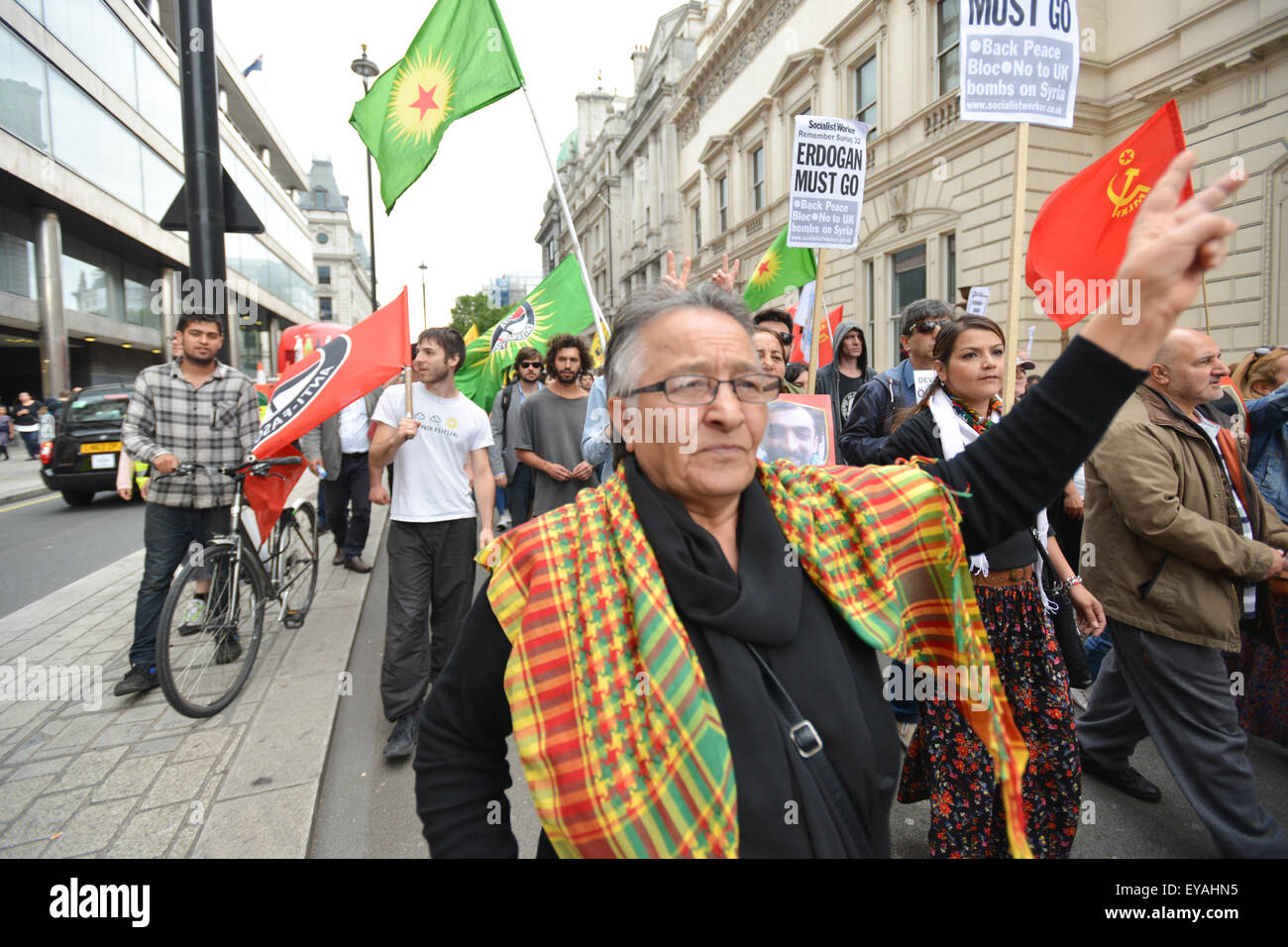 Central London, UK. 25th July 2015. An anti ISIS, Suruc massacre ...