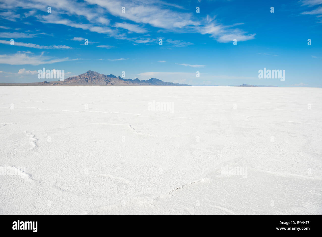Dramatic white desert background of textured salt formations with ...