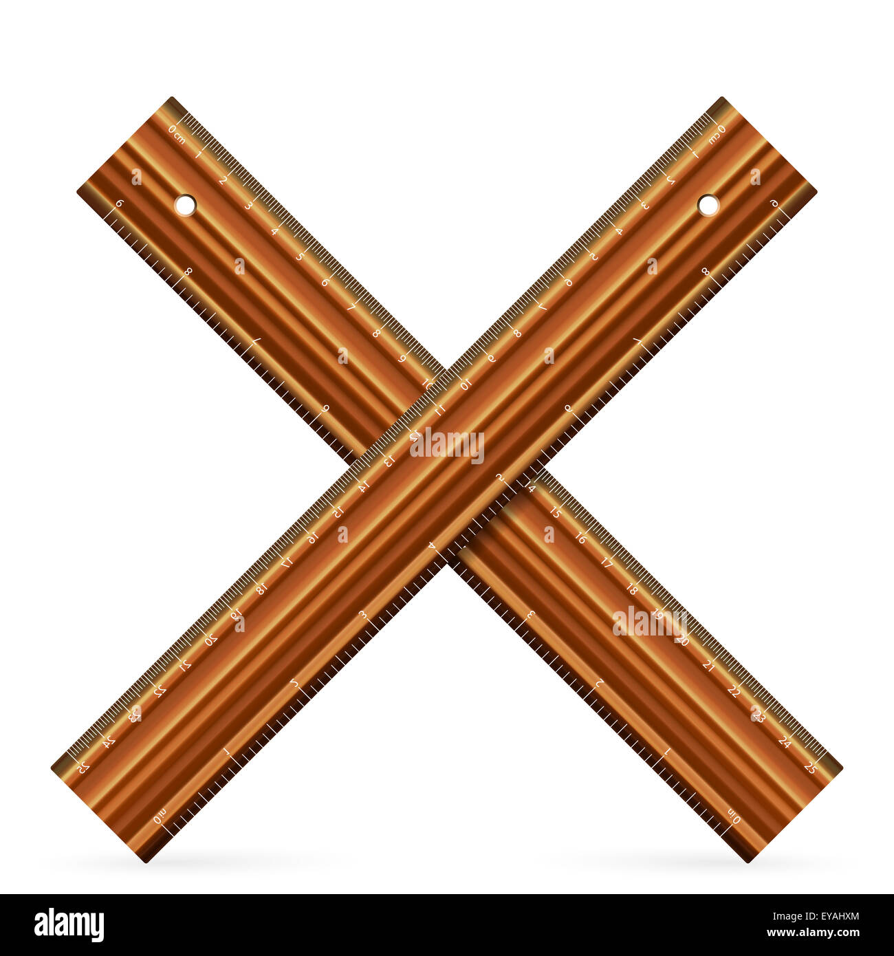 Wooden ruler on a white background. Vector illustration Stock Photo - Alamy