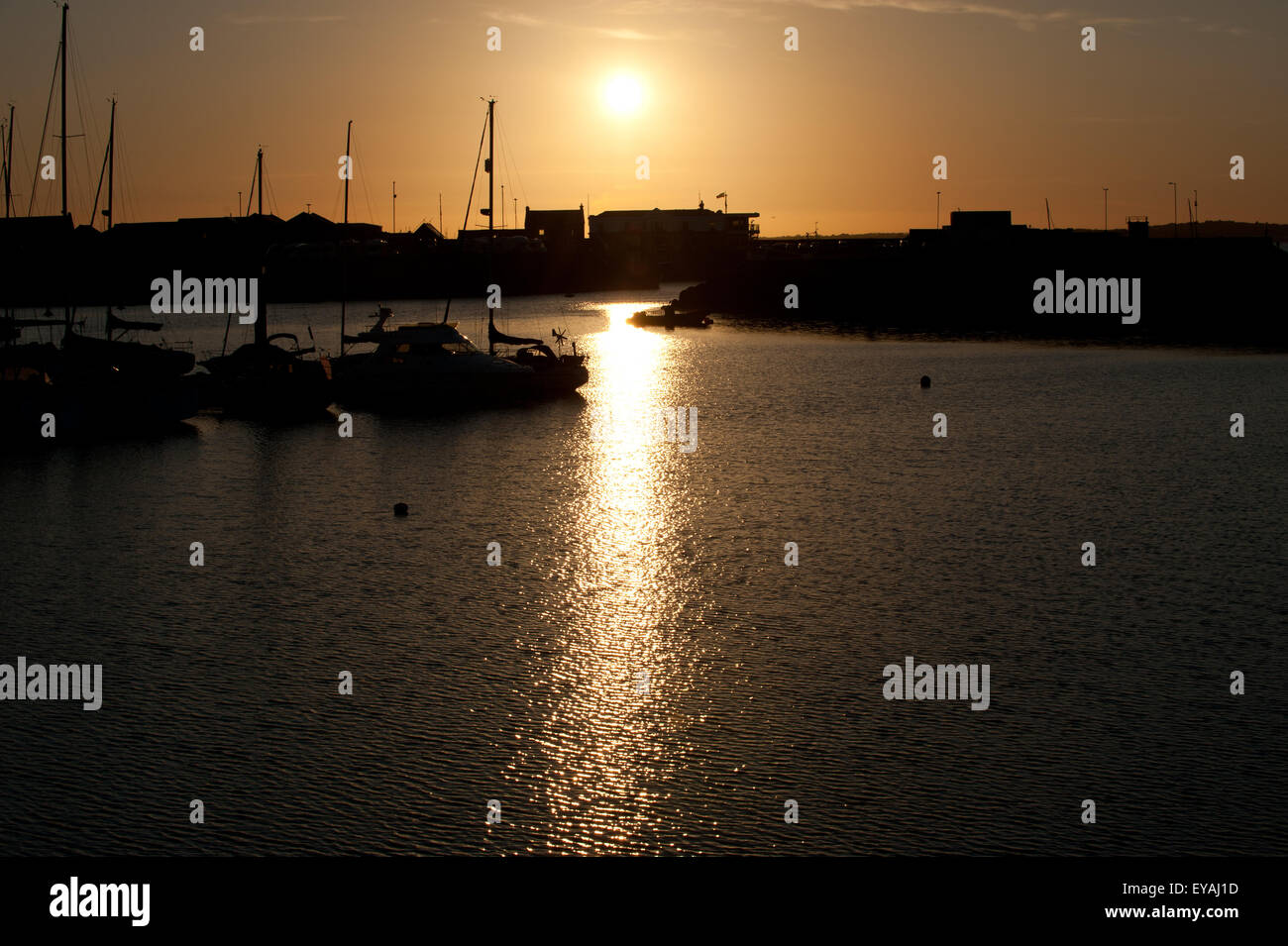 Beautiful sunset on the peaceful harbor at Howth, Dublin, Ireland Stock ...