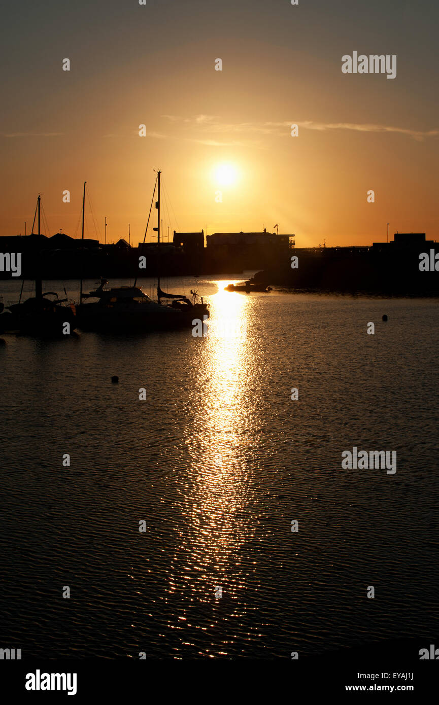 Beautiful sunset on the peaceful harbor at Howth, Dublin, Ireland Stock ...
