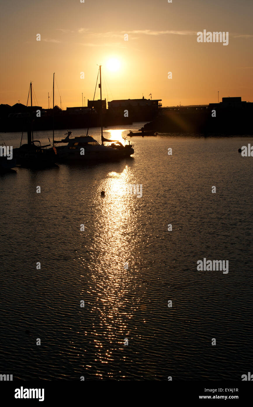 Beautiful sunset on the peaceful harbor at Howth, Dublin, Ireland Stock ...