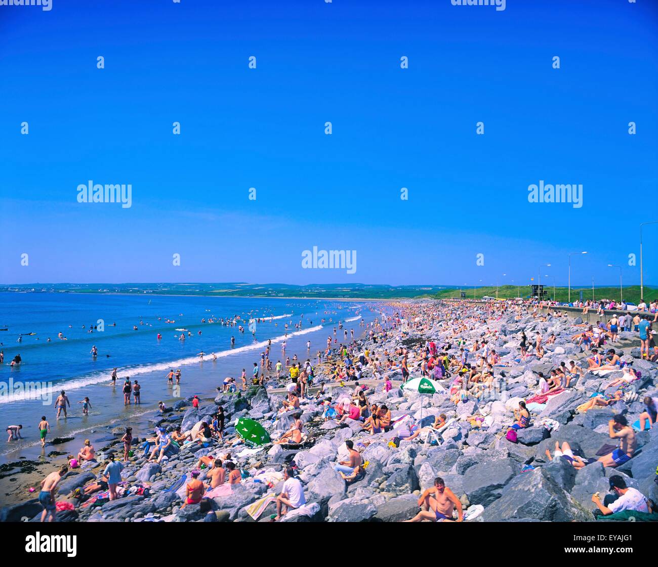 Liscannor Bay, Lahinch, Co Clare, Ireland; People At The Beach Stock ...