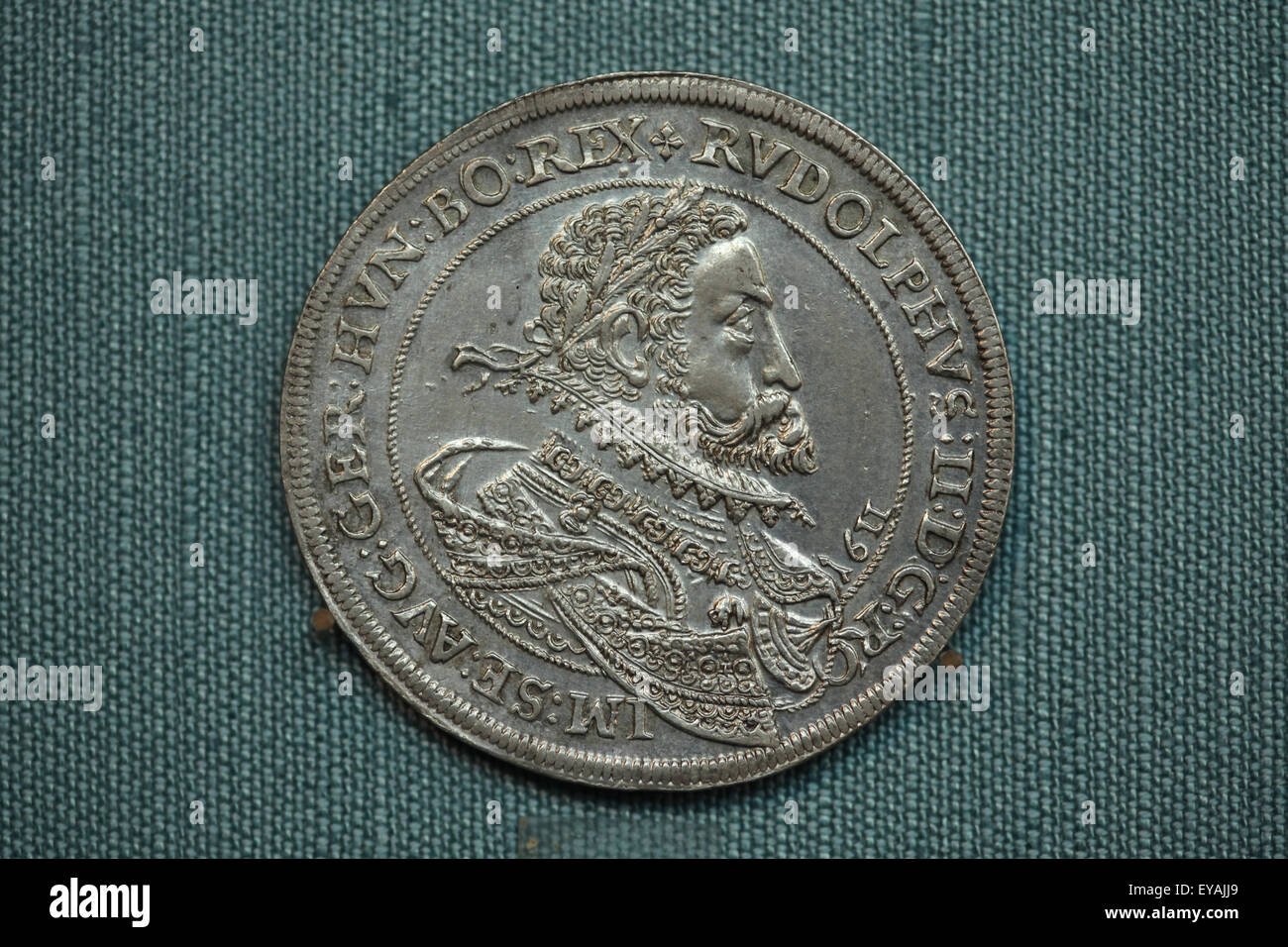 Thaler of Emperor Rudolf II. Silver coin minted in the reign of Holy ...