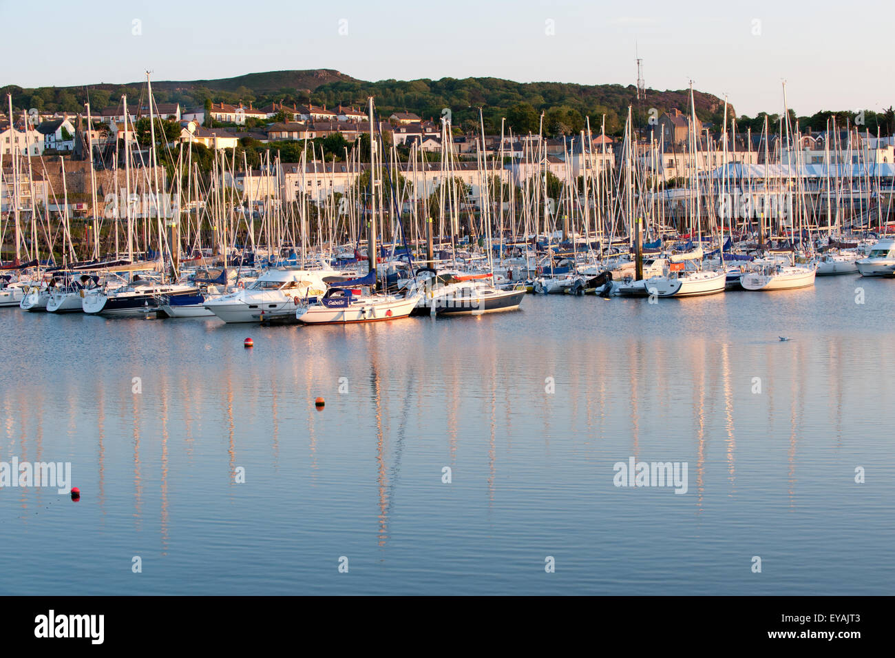 Beautiful sunset on the peaceful harbor at Howth, Dublin, Ireland Stock ...