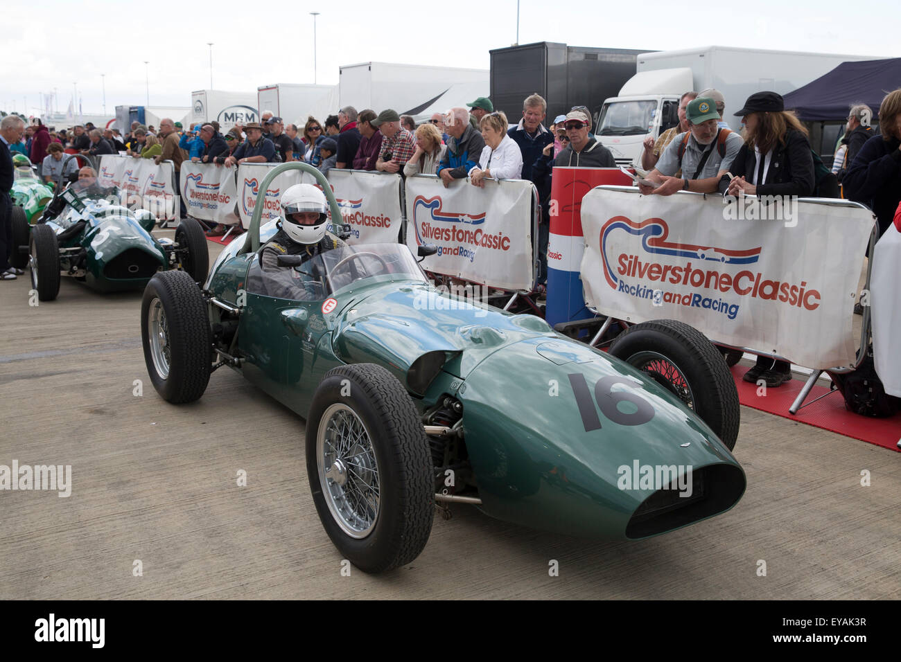 Silverstone, UK,25th July 2015, Number 16, Aston Martin in the pitts ...