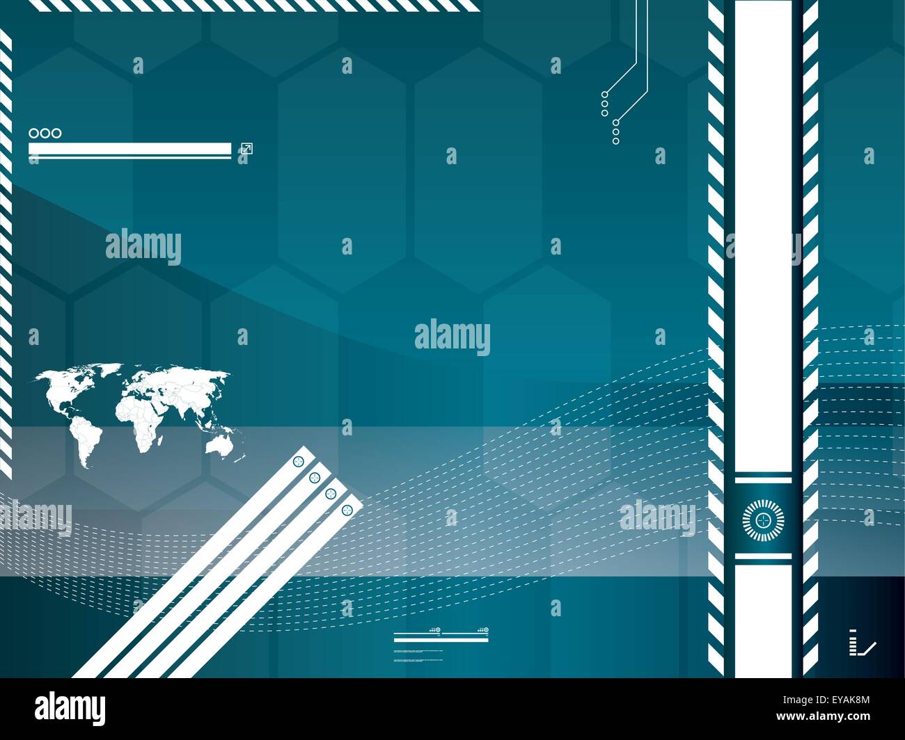 Vector illustration background in technology and the world map Stock ...