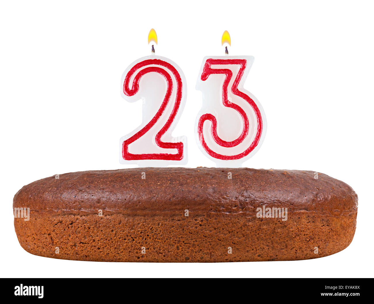 birthday cake with candles number 23 isolated on white background Stock ...
