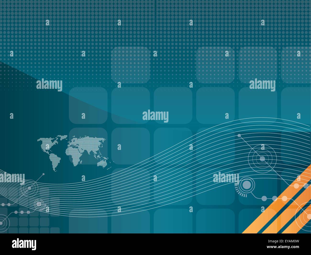 Vector illustration background in technology and the world map Stock ...