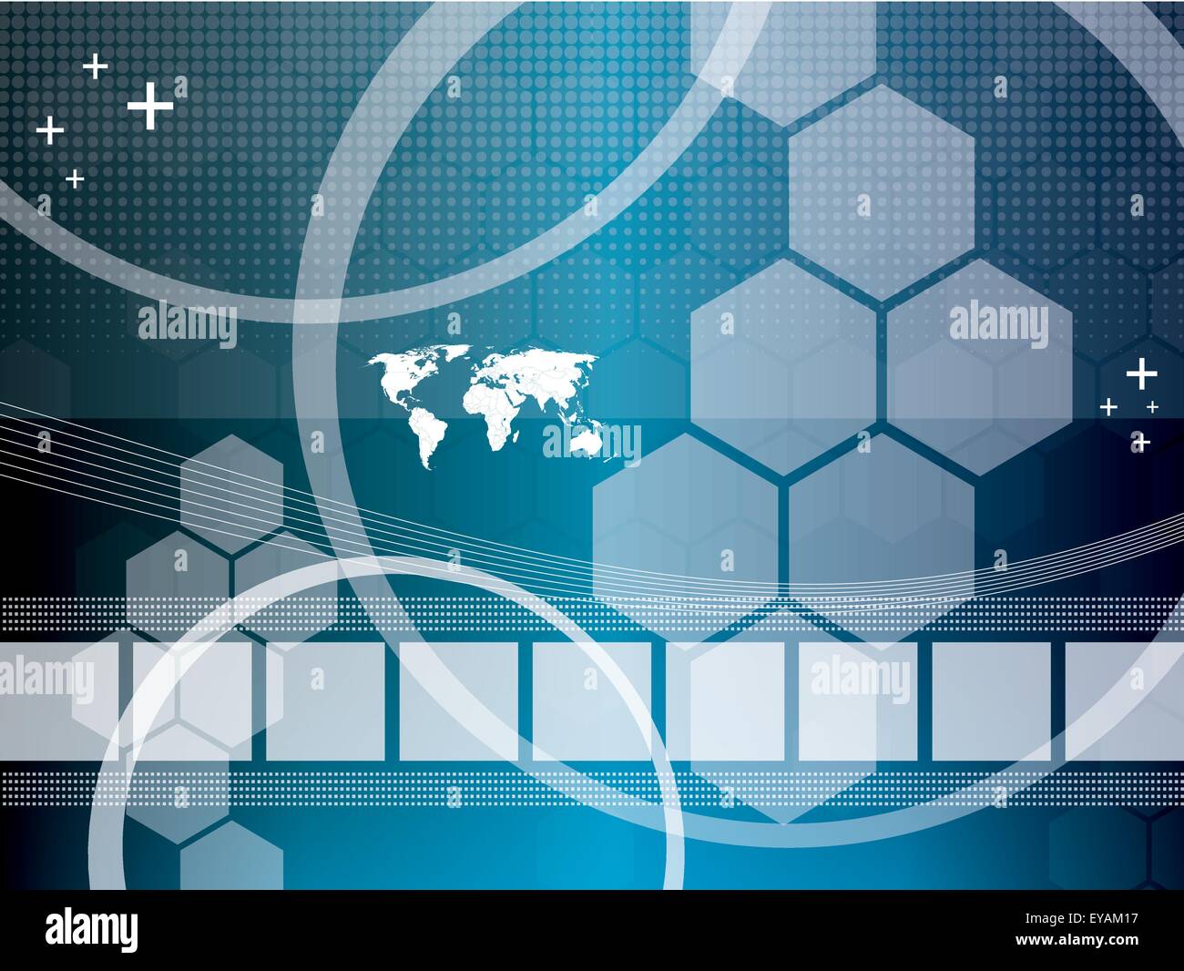 Vector illustration background in technology and the world map Stock ...