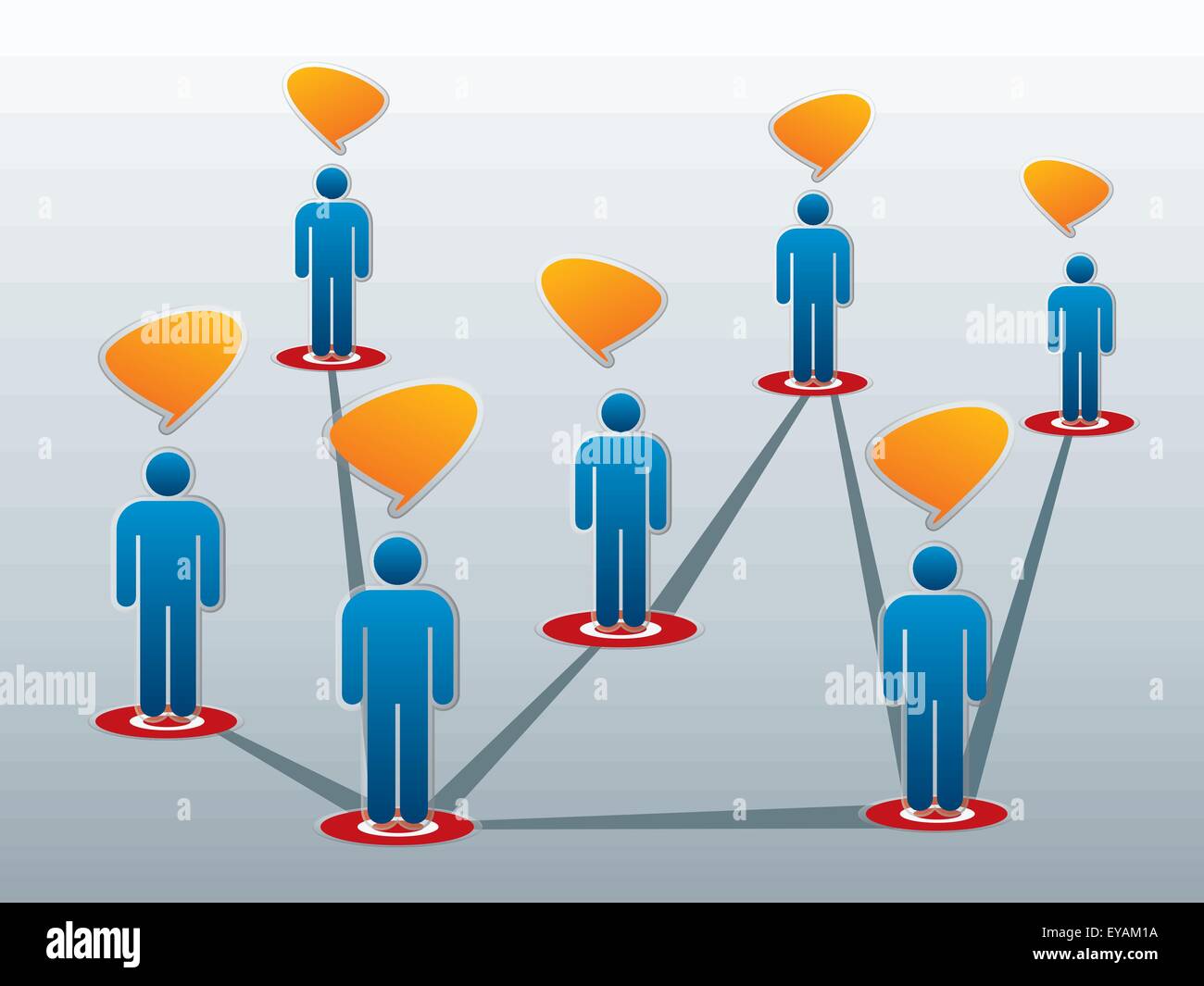 social networking between friends on the Internet Stock Vector Image ...