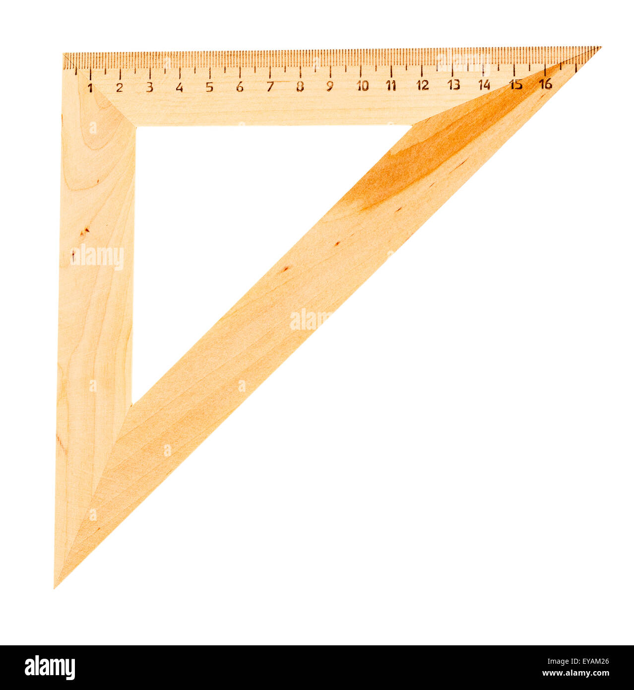 the wooden triangle isolated on white background Stock Photo - Alamy