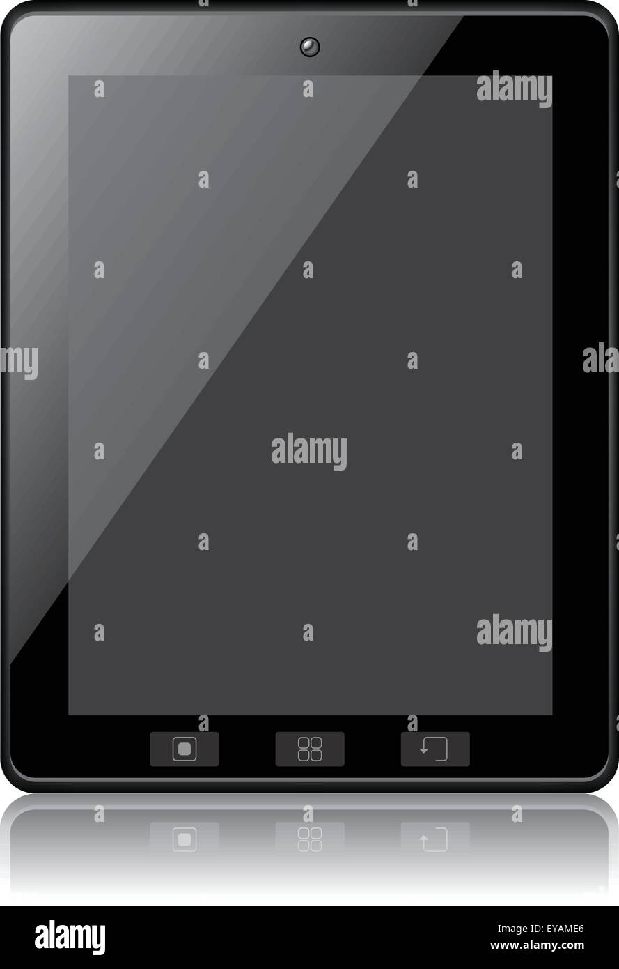 Black tablet with icons in vector illustration Stock Vector Image & Art ...